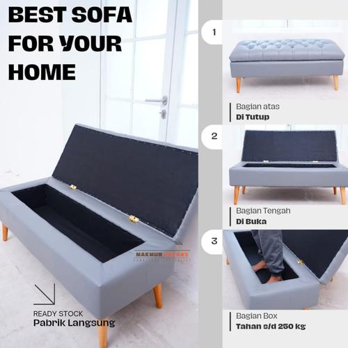 Jual SOFA BOX MINIMALIS MODEL KAKI RDTRO / STORAGE MODEL KEKINIAN 120 ...