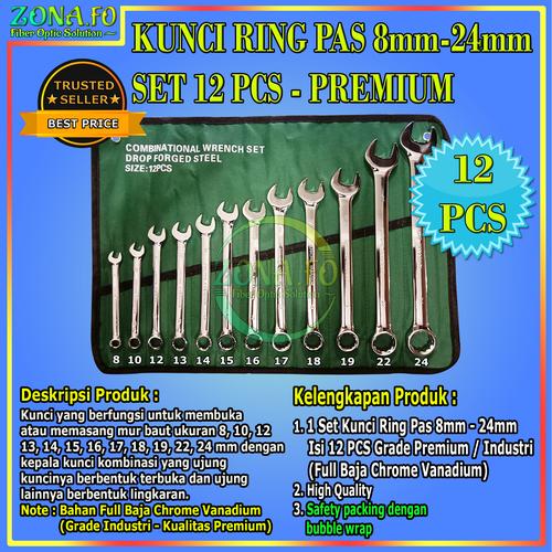 Promo Kunci Ring Pas Set 12 PCS Set Pas 8-24mm Set 12 PCS Kunci Ringpas ...