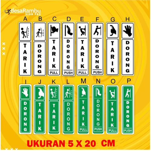 Jual Cetak Sign Tarik Dorong Geser Print Akrilik Stiker Ukuran 20x5 CM ...
