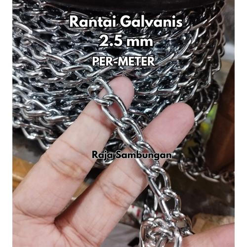 Jual Permeter Rantai Mini Diameter 2.5 mm Besi Galvanis Steel Chain ...