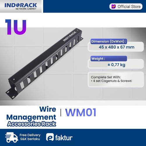 Jual Indorack Wire Management 1U WM01 Accessories Jalur Kabel Rack ...