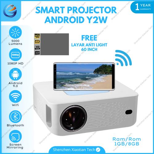 Promo Smart Proyektor Y2W Android 5000 Lumens 1080P Full HD | Proyektor ...