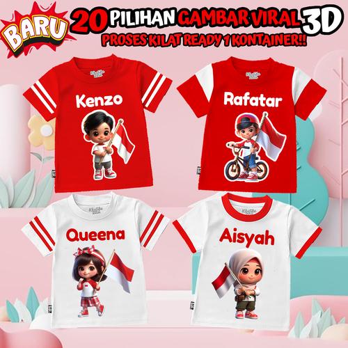 Jual Kaos Anak 17an Agustusan Tema Kemerdekaan Newmodel Ringertee combi ...