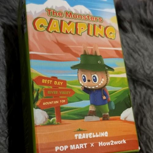 Jual The monster Camping series popmart Labubu action figure - wooden ...