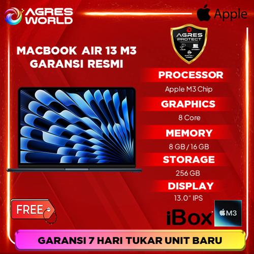 Promo Apple Macbook Air M3 13 Inch 8C GPU 256GB 8C CPU Mac Os Garansi RESMI IBOX - Non Bundle ...