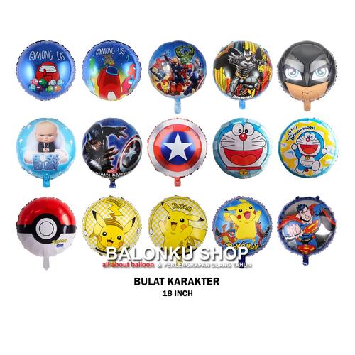 Jual Balon Foil Bulat Karakter Cowo / Balon Bulat Karakter / Balon ...