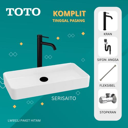 Jual Wastafel TOTO LW953 / Washtafel Kotak Minimalis - Paket Chrome ...