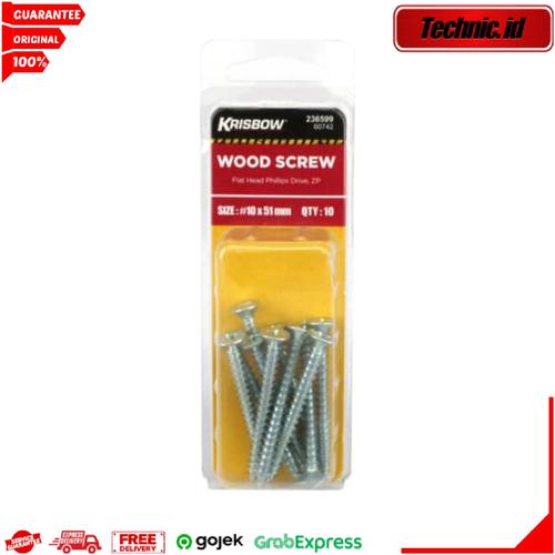 Jual Krisbow Sekrup Dinding #10 X 50 Mm 10 Pcs WoodScrew Flat Head Perkakas Pertukangan Hand ...