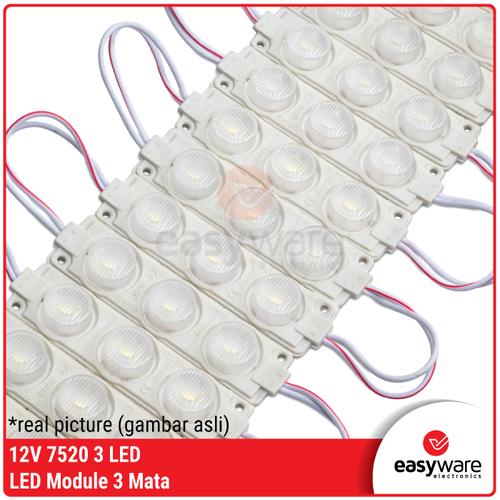 Jual 12V 7520 3LED LED 3 LED Module 3 Mata Red Green Blue Yellow White ...