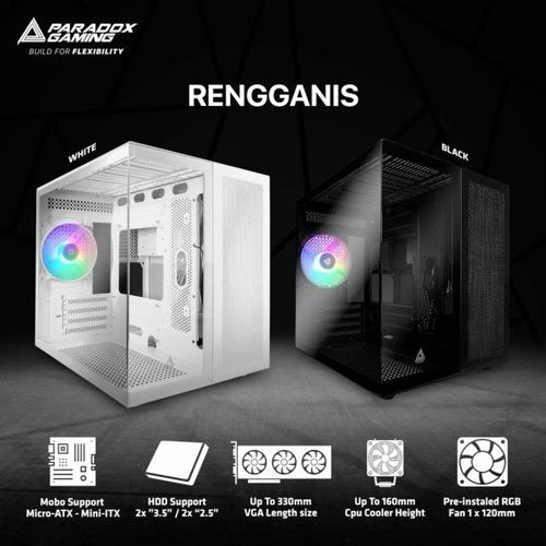 Jual PARADOX GAMING RENGGANIS | CASING DUAL CHAMBER M-ATX DENGAN 3FAN ...