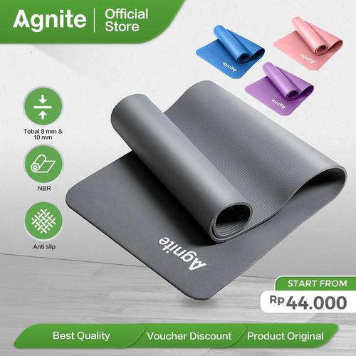Promo Agnite Matras Yoga / Yoga Matt NBR Tebal 8mm 10mm Panjang 61 cm ...