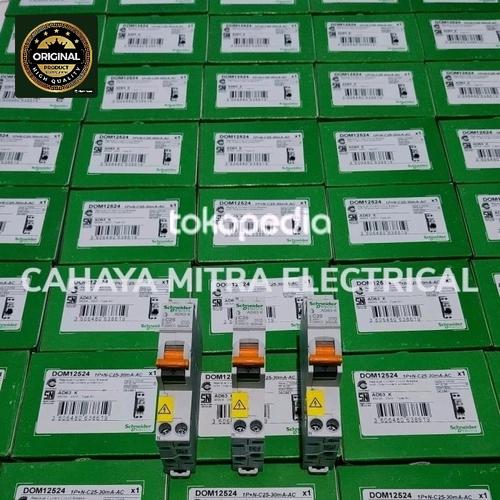 Jual RCBO / ELCB SLIM DOMAE SCHNEIDER 1P+N -25A-30mA DOM12524 NEW ...
