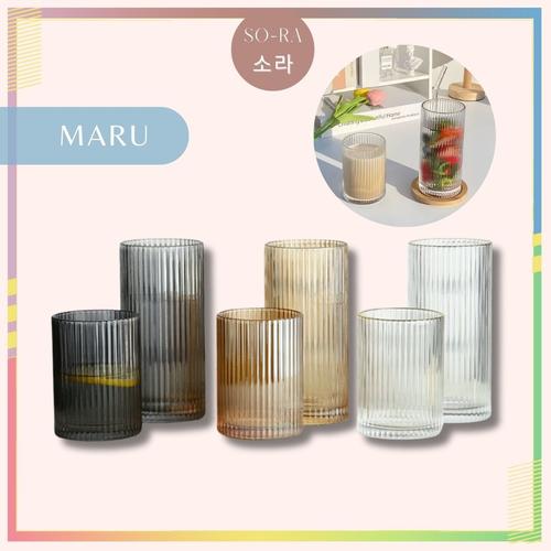Promo SORA - MARU - Gelas Aesthetic Motif Garis Gelas Estetik Gelas ...