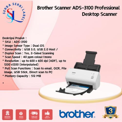 Jual Scanner Brother ADS-3100 Penggantinya Scanner Brother ADS-2200 ...