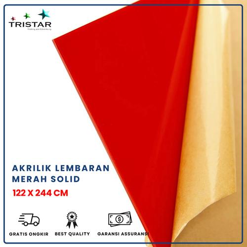 Jual Acrylic Merah Solid Akrilik Warna Lembaran Sheet 122X244 Merah ...