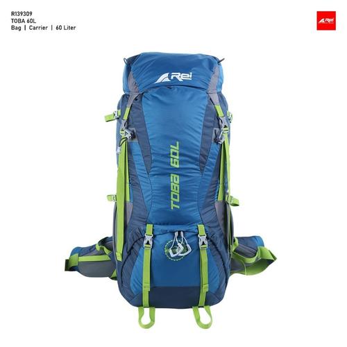Jual Tas Gunung/Carrier REI TOBA 60 Liter + Rain Cover Arei Outdoorgear ...