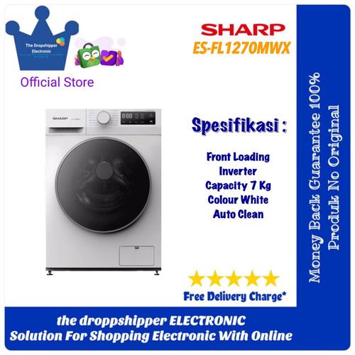 Jual Mesin Cuci 7Kg Front Loading Sharp ES-FL1270MWX Colour White 7 Kg Inverter Sharp - Kab ...