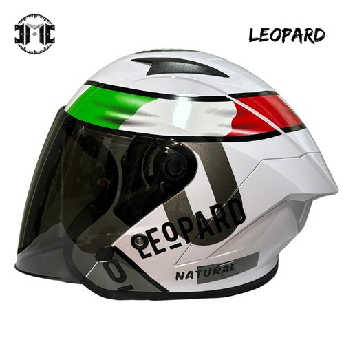 Jual Helm JMC Half Face Premium LEOPARD Edition WHITE GLOSSY / PUTIH ...