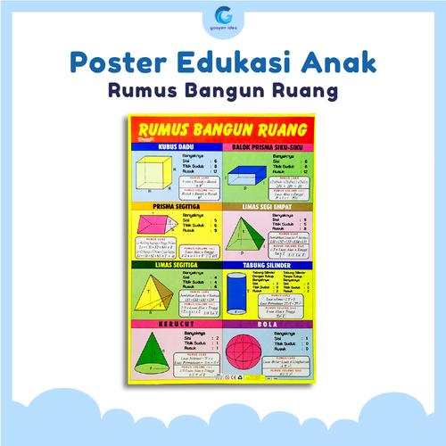 Jual Poster Pendidikan Anak Belajar Matematika Rumus Bangun Ruang ...