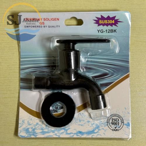 Jual SOLIGEN Kran Keran Air Tembok Wastafel YG9 YG12 Hitam Stainless ...
