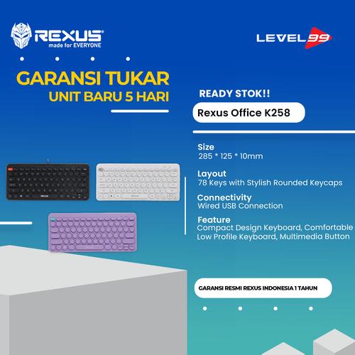 Jual REXUS K258 OFFICE Keyboard - Lilac - Kota Surabaya - Level99ID | Tokopedia