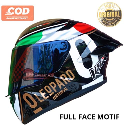 Jual Helm TT COURSE KBR leopard full face paket ganteng spoiler ttc ...