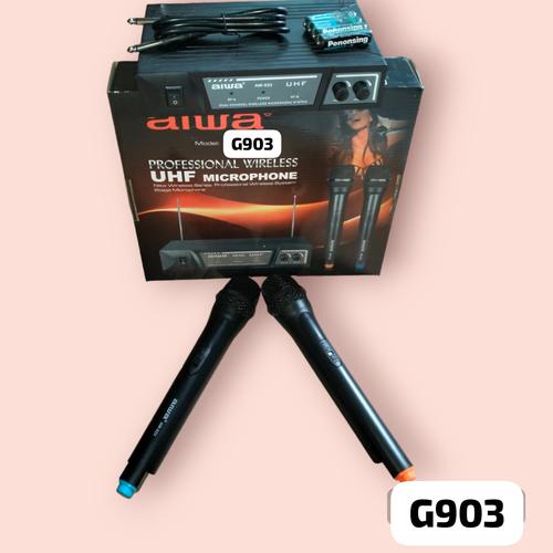 Jual G903 MIC WIRELESS AIWA MICROPHONE WIRELESS HANDHELD UHF DOUBLE MIC ...