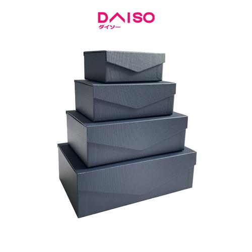 Jual Daiso Paper Box with Lid -4 Sizes - Rectangular - Navy- - L ...