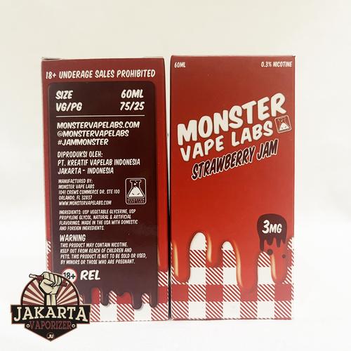 Jual MONSTER VAPE LABS STRAWBERRY JAM 60ML BY JAM MONSTER - 3MG ...