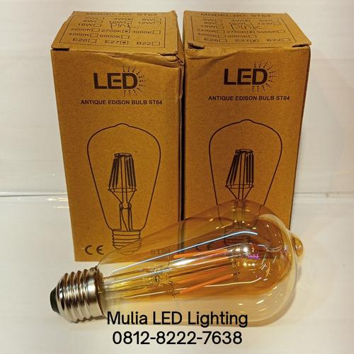 Jual LAMPU LED FILAMENT ST64 E27 4 WATT, 4W, 4WATT POLOS LAMPU HIASAN ...
