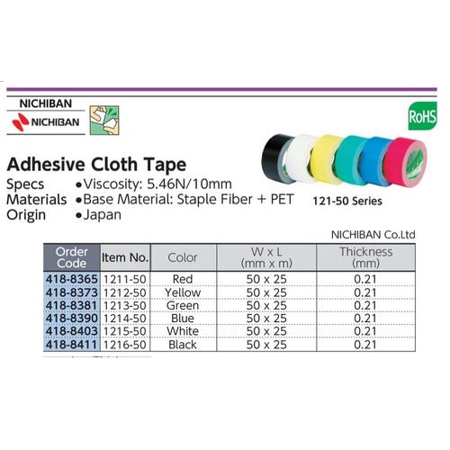 Jual NICHIBAN Cloth Adhesive Tape 50mm x 25m Banyak Varian Warna No.121 ...