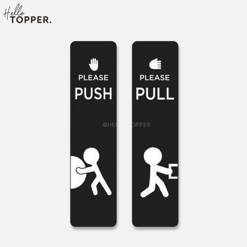 Promo Sign Push Pull Rectangle Acrylic Door Sign Pintu Akrilik Signage ...