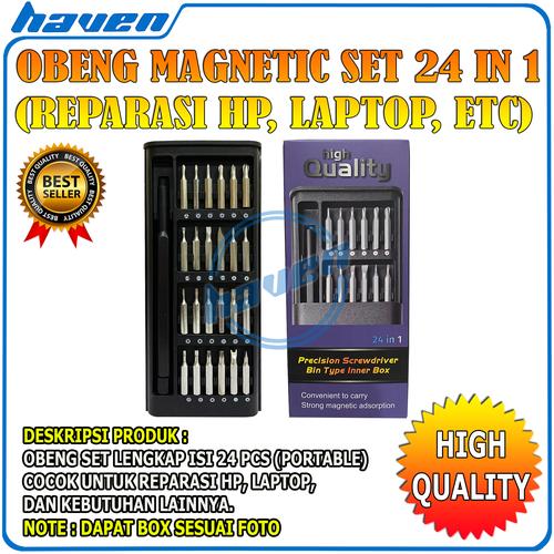 Promo Obeng Set Magnetic Reparasi Handphone Laptop Aluminium 24 In 1 ...