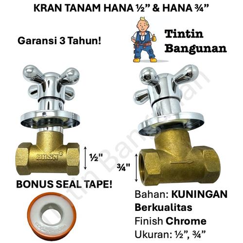 Jual Stop Kran Tanam HANA 12&13 Kuningan Stop Keran Air/Ball Valve - 3/ ...