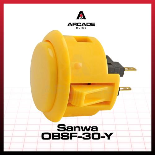 Jual Original SANWA OBSF-30-Y Yellow Kuning Push On Button 30mm Arcade ...