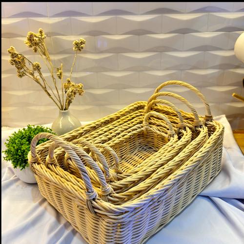 Jual Keranjang Storage Box Multifungsi Anyaman Rotan Rattan Persegi ...