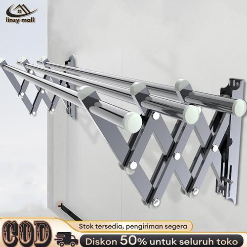 Jual Jemuran Dinding Lipat Stainless 2 Meter Jemuran Baju Pan Dinding ...