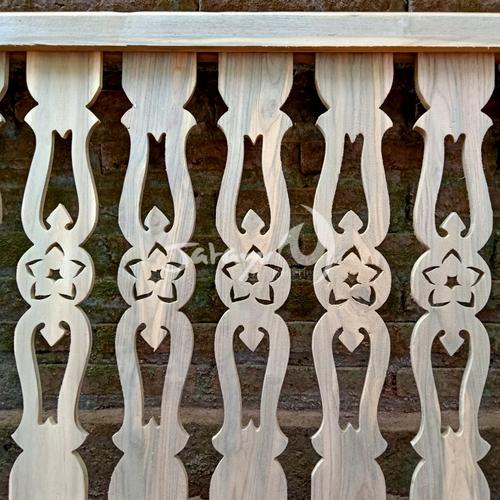 Jual ruji ruji railing pagar klasik kayu jati lawas komponen railing ...