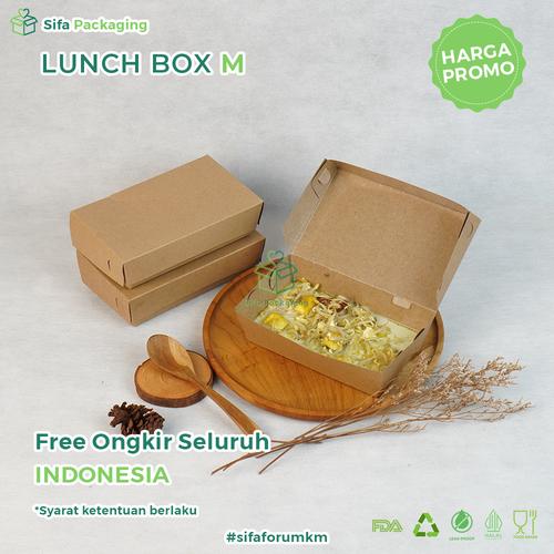 Jual Lunch Box Paper Kraft Coklat Laminasi Ukuran M Dus Nasi - Kab. Bandung - Sifa Packaging ...