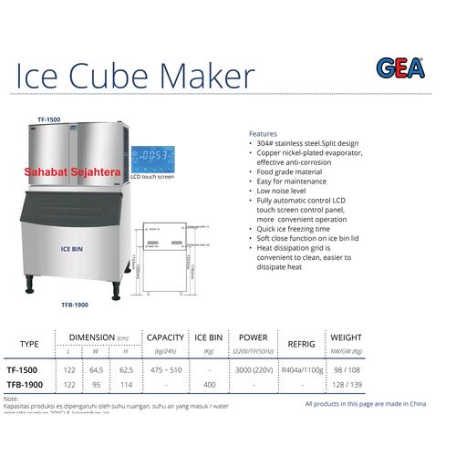 Jual Ice Cube Maker GEA ICE TF-1500 Mesin Cetak Es Batu - Mesin ...