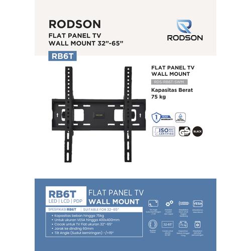 Jual Rodson RB6T Bracket TV Monitor 32 - 65" inch Tilt breket 35 41 42 ...