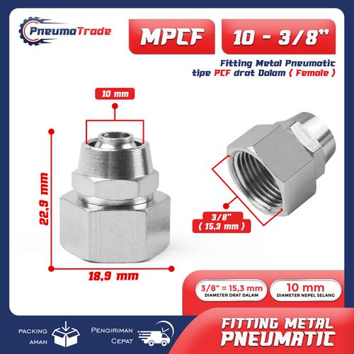 Promo FITTING METAL PNEUMATIC LURUS DRAT DALAM MPCF 10-02 / 03 / 04 ...