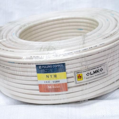 Jual PULUNG COPPER NYM 2x4mm 2x4 50 METER (50M) Full Kabel Listrik Kawat Tembaga NYM Putih ...