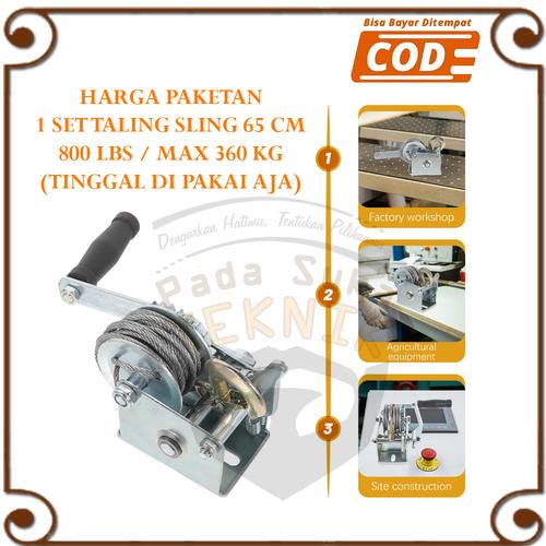 Jual Hand Winch Set Lengkap 800lbs Set Lengkap Seling 6m kanopi baja ...