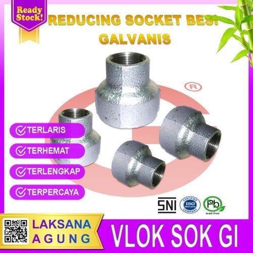 Jual Vlok Sok Besi Hitam | Verlop sok | 1 1/2 x 1 inch | Flock Sock ...