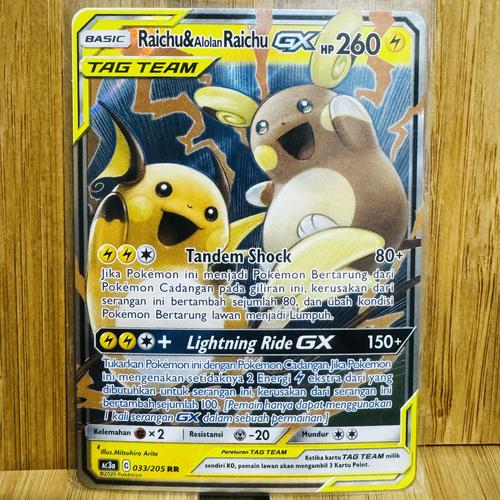 Jual Raichu & alolan raichu gx tag team ac3a Kartu pokemon indonesia ...
