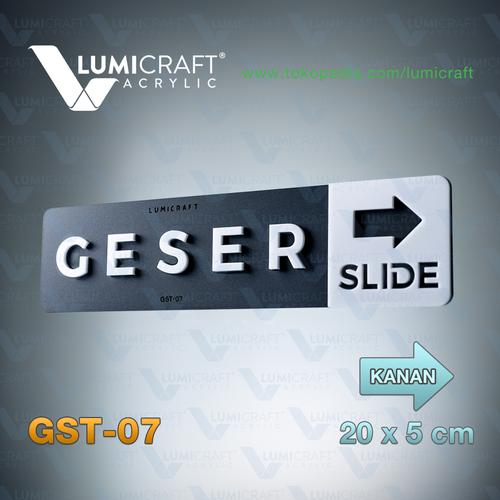 Jual Sign Acrylic Geser / Slide Arah Panah Kanan - Orientasi Horizontal ...