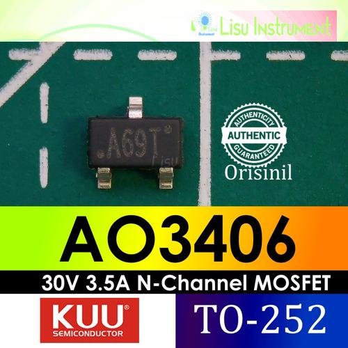 Jual AO3406 30V 3.5A N-Channel MOSFET A69T SOT-23 KUU ORIGINAL - Kota Depok - Lisu Instruments ...