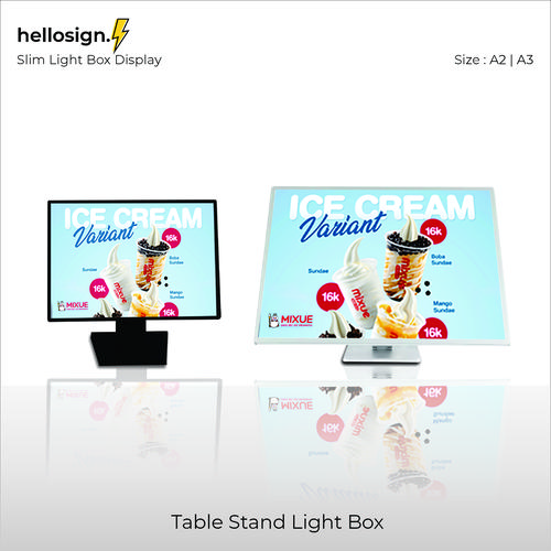 Promo Table Stand Light Box | LED Menu Meja | Daftar Menu LED | Slim ...