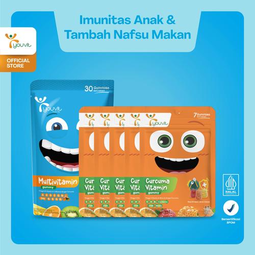 Promo Youvit Multivitamin Anak dan Curcuma Anak 5 Sachet (Paket Sebulan ...